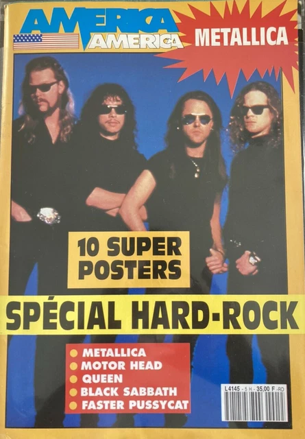 MAGAZINE AMERICA SPÉCIAL Hard-rock, 10 posters Metallica, Motörhead ...