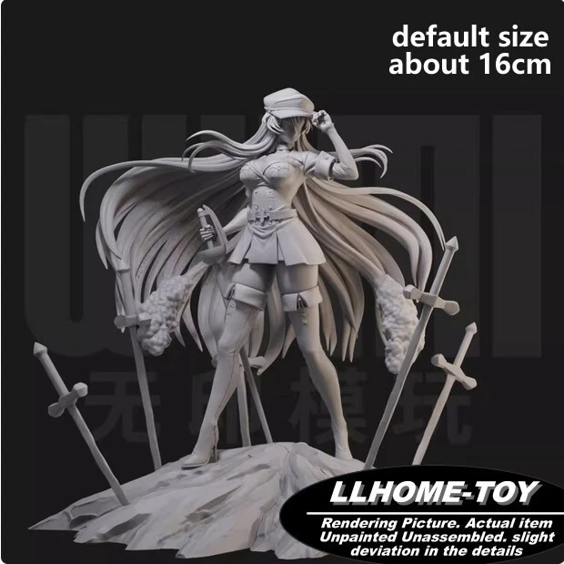 ANIME CHARACTER ESDEATH Swords Fight Resin 3D Print GK Figure DIY Model ...