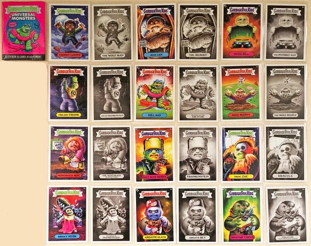 1ST EDITION TOPPS Garbage Pail Kids x Universal Monsters 24 Card Set ...