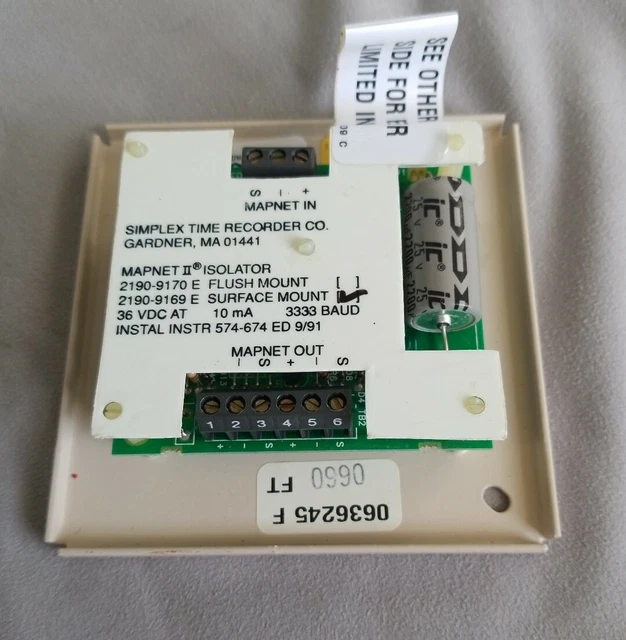 SIMPLEX FIRE ALARM 2190-9169 Surface mount ZAM with plate $18.95 - PicClick