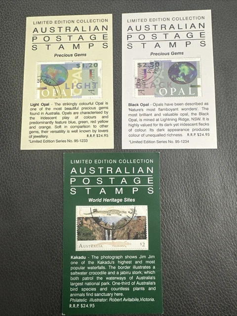 X3 LIMITED EDITION Australian Postage Stamps, world heritage, Light ...