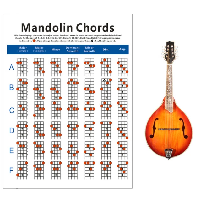 TABELLA ACCORDI MANDOLINO-TABELLA accordi laminata EUR 5,78 - PicClick IT