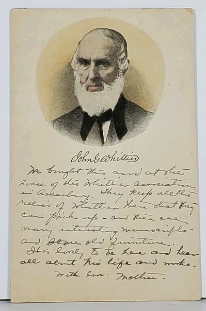 ABOLITIONIST & WRITER John G Whittier Portrait c1905 udb Postcard J14 £ ...