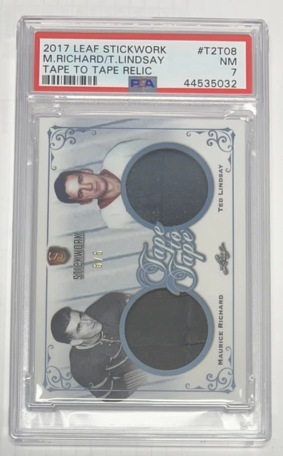 2017 LEAF STICKWORK Maurice Richard Ted Lindsay Tape to Tape Relic 5/5 ...