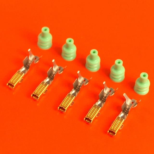 TD5 ENGINE ECU Connector Gold Tipped Terminals & Wire Seals x 5 - AMP ...