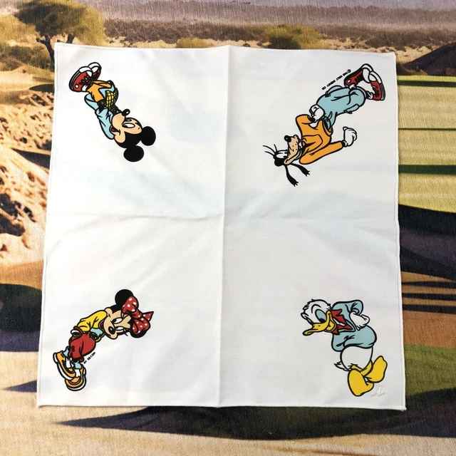 VINTAGE WALT DISNEY Mickey Mouse Goofy Donald Minnie Scarf Bandana ...