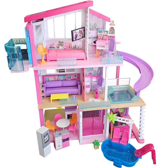 MATTEL BARBIE DREAMHOUSE Playset GNH53 3 Storey Dollhouse w Furniture ...