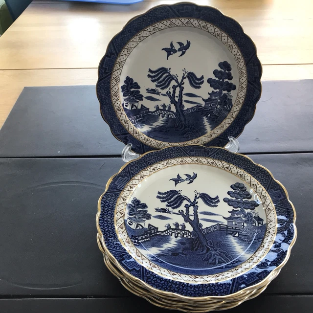 SET OF SIX BOOTHS Real Old Willow A 8025 Salad Plates,21cm £31.90 ...