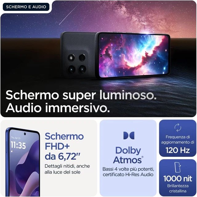 MOTO G56 5G 8/256GB, Fotocamera 50MP + Sensore Antisfarfallio, Display ...