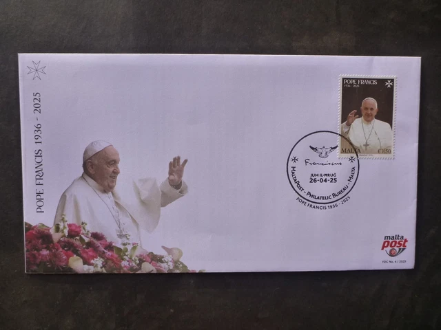 MALTA 2025 IN Memoriam - Pope Francis, 1936-2025 Mint Stamp $5.00 ...