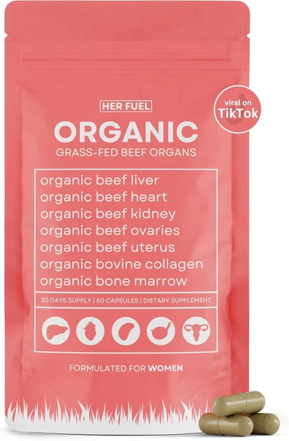 FEMALE-OPTIMISED BEEF ORGAN Superfood Supplement (Beef Ovary, Uterus ...