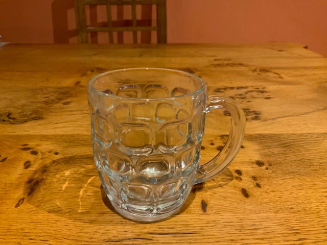 VINTAGE ORIGINAL Traditional Dimpled DEMA half Pint Beer Glass Tankard ...