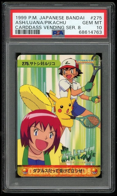 POKEMON JAPANESE CARDDASS 1999 275 Ash Luana Pikachu Card Bandai PSA 10 ...