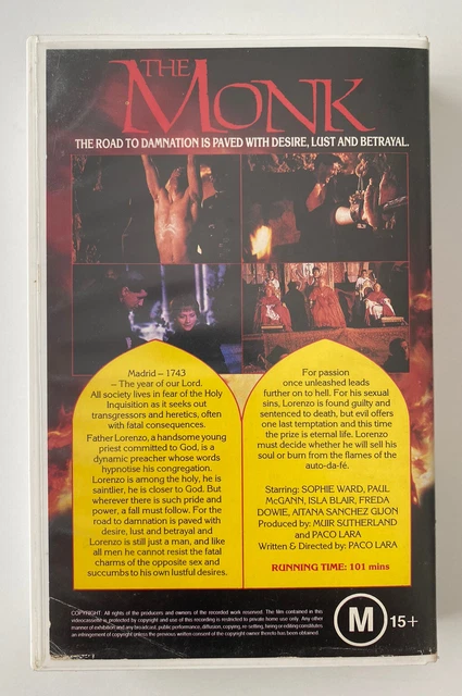 THE MONK [VHS] Home Cinema Group Big Box Video Ex-Rental Tape Erotic ...