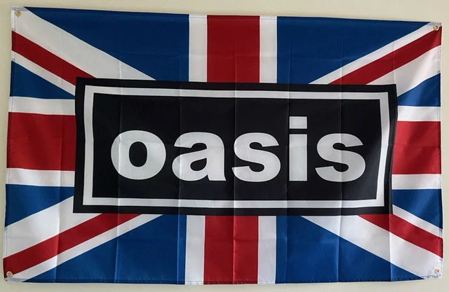 DRAPEAU MUSICAL OASIS UNION JACK - 5×3 pieds BRITPOP - FESTIVALS NOEL ...