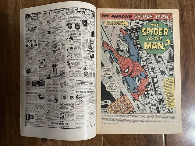 1971 MARVEL COMICS The Amazing Spider-Man #100 - 100th Anniversary ...