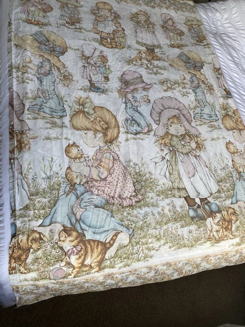 VINTAGE SARAH KAY Holly Hobby Hobbie Single Twin Bed Duvet Cover only ...