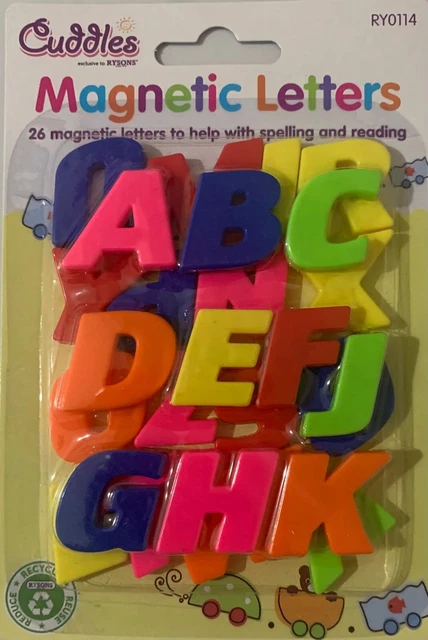 26 MAGNETIC LETTERS Alphabet Fridge Magnets Toys Boys Girls Kids ...