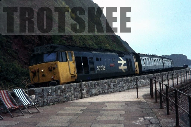 35MM SLIDE BR British Railways Diesel Loco Class 50 50038 Teignmouth ...
