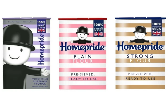 HOMEPRIDE FLOUR 1KG Plain,Premium, Strong White Pre-Sieved 100% British ...