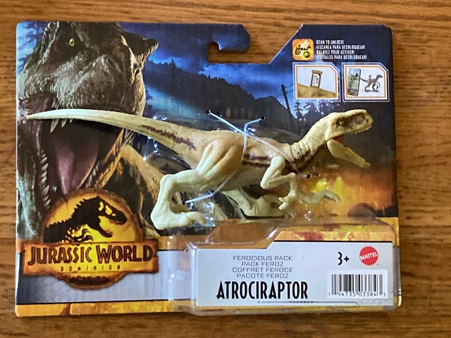 MATTEL JURASSIC WORLD Dominion Ferocious Pack Atrociraptor Dinosaur ...