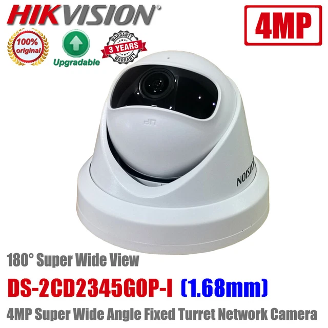 HIKVISION WDR IR PoE Turret IP Camera 4MP 180° Wide-Angle H.265 DS-2CD2345G0P-I $218.69 ...