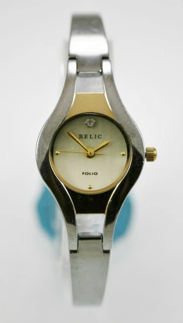 RELIC FOLIO WATCH Women Stainless Silver Gold Steel 30m Battery ...