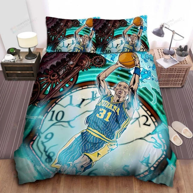 NBA LEGEND REGGIE Miller Dunking In Cartoon Art Quilt Duvet Cover Set ...