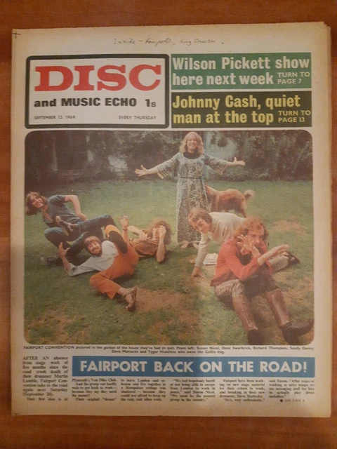 DISC AND MUSIC Echo September 13th 1969 Fairport Convention Cover £10. ...