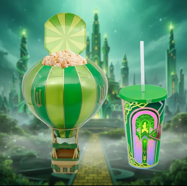 WICKED FOR GOOD Hot Air Balloon Popcorn Bucket + Art Deco Cup NEW - IN ...