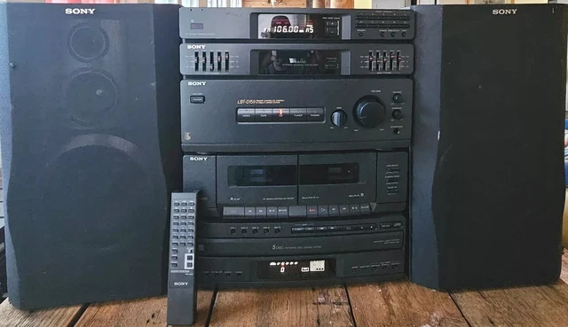 VINTAGE SONY LBT-D159 Stereo System EQ 5-CD Radio AM/FM Dual Cassette ...