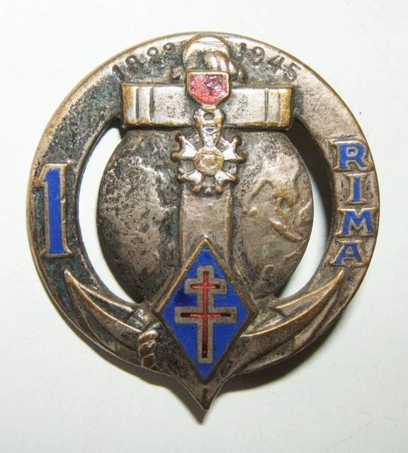 INSIGNE 1° RIMA - 1° REGIMENT D'INFANTERIE DE MARINE - Drago - PETIT ECLAT EMAIL EUR 6,00 ...