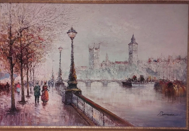 P. SANCHEZ. Original Oil Painting of Paris Cityscape (24 x 36) £699.00 ...
