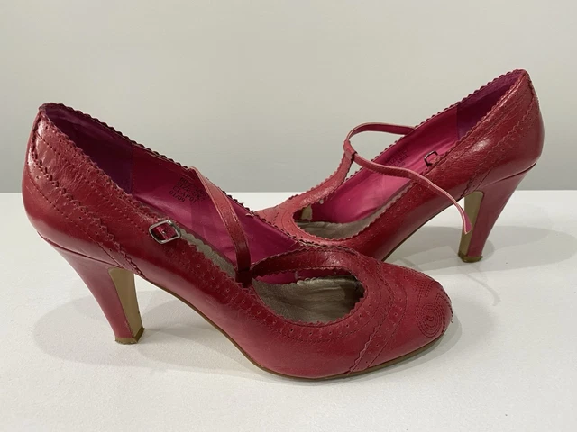 LADIES BARRETT’S CORAL Pink High Heel Mary Jane Brogues Size 7 £4.36 ...