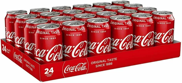 COKE COCA COLA 24 x 330ml Cans Case Multi Pack Box Multipack Soft Party ...