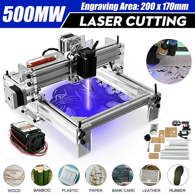 500MW 20X17CM MINI Electric Laser Cutting Engraving Machine Printer Kit ...
