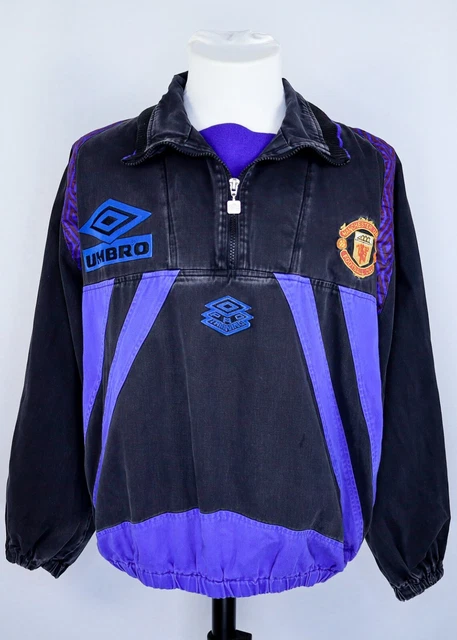 MANCHESTER UNITED FC 90'S Training Zip Jumper Xl - Sweat Umbro Vintage ...