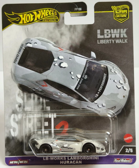 HOT WHEELS PREMIUM SLIDE STREET 2 LB-Works Lamborghini Huracan Mattel 1 ...