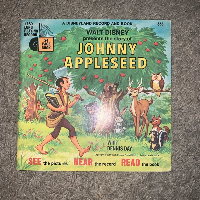 A DISNEYLAND RECORD and Book Walt Disney Productions' Johnny Appleseed ...