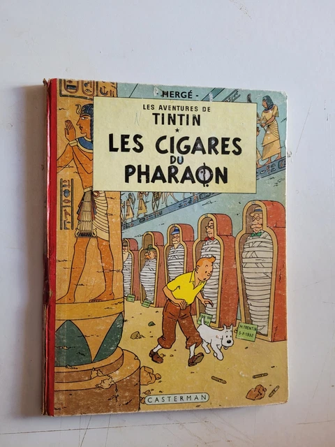 ANCIEN ALBUM TINTIN "les cigares du pharaon" B15 1955, EO couleur, en ...