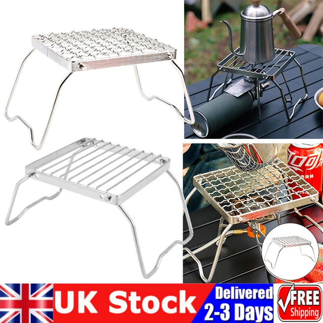 FOLDING BARBECUE GRILL Stand Rack Picnic Camping BBQ Stainless Steel ...