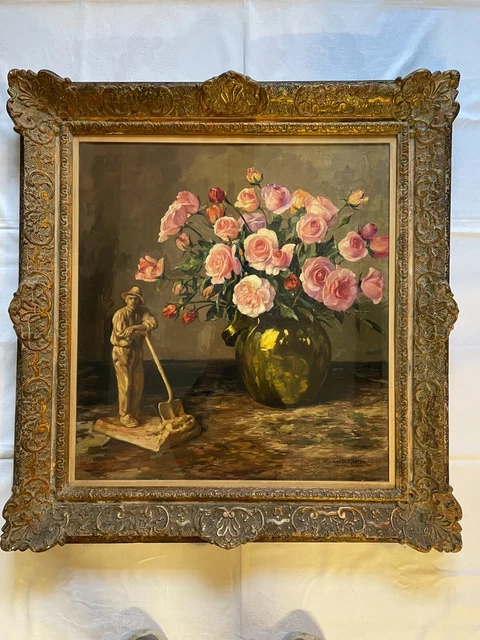 ÖLGEMÄLDE ALT STILLLEBEN Rosen Vase CONSTANT DE BUSSCHERE Belgien 1876-1951 EUR 660,00 - PicClick DE