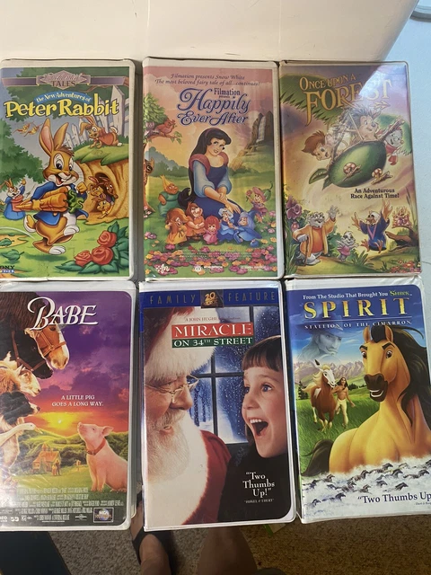 LOT 6 VHS Golden Films Peter Rabbit Babe Miracle On 34th Street Spirit ...