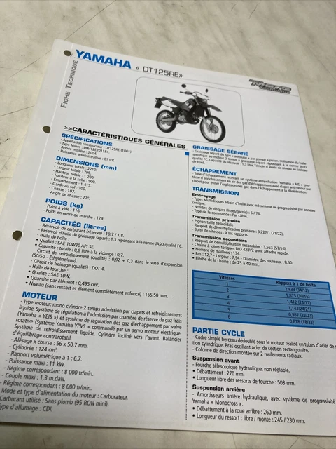 Yamaha 125 Dt Fiche Technique