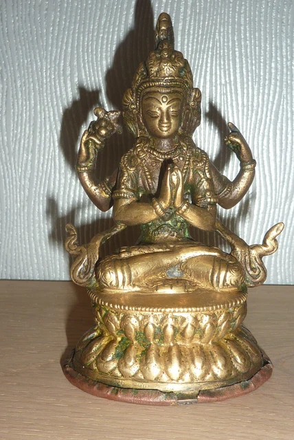 ANCIENNE STATUE EN bronze Bouddha Amitayus tibet tibétain bouddhiste bouddhisme EUR 39,90 ...