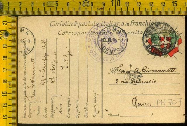 PRIMA GUERRA FRANCHIGIA Posta Militare 92 Assedio x Roma pm 707 EUR 3,49 - PicClick IT