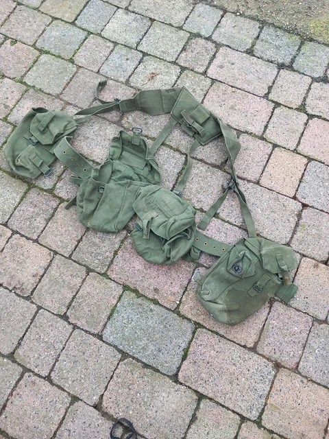 ORIGINAL SET OF British Army 58 Pattern Combat Webbing, Pouches, Belt ...