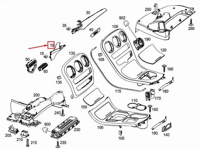 MERCEDES-BENZ C W205 Zierleiste Armaturenbrett links A2056804303 NEU ...