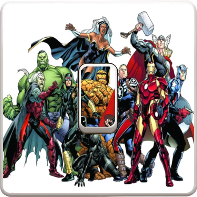 MARVEL AVENGERS DISNEY Light Switch Vinyl Sticker Decal Skin, Kids ...