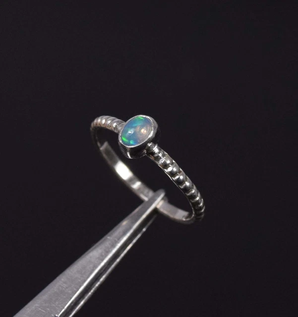 925 SOLID STERLING Silver Ethiopian Opal Ring -5 us I628 EUR 5,14 ...